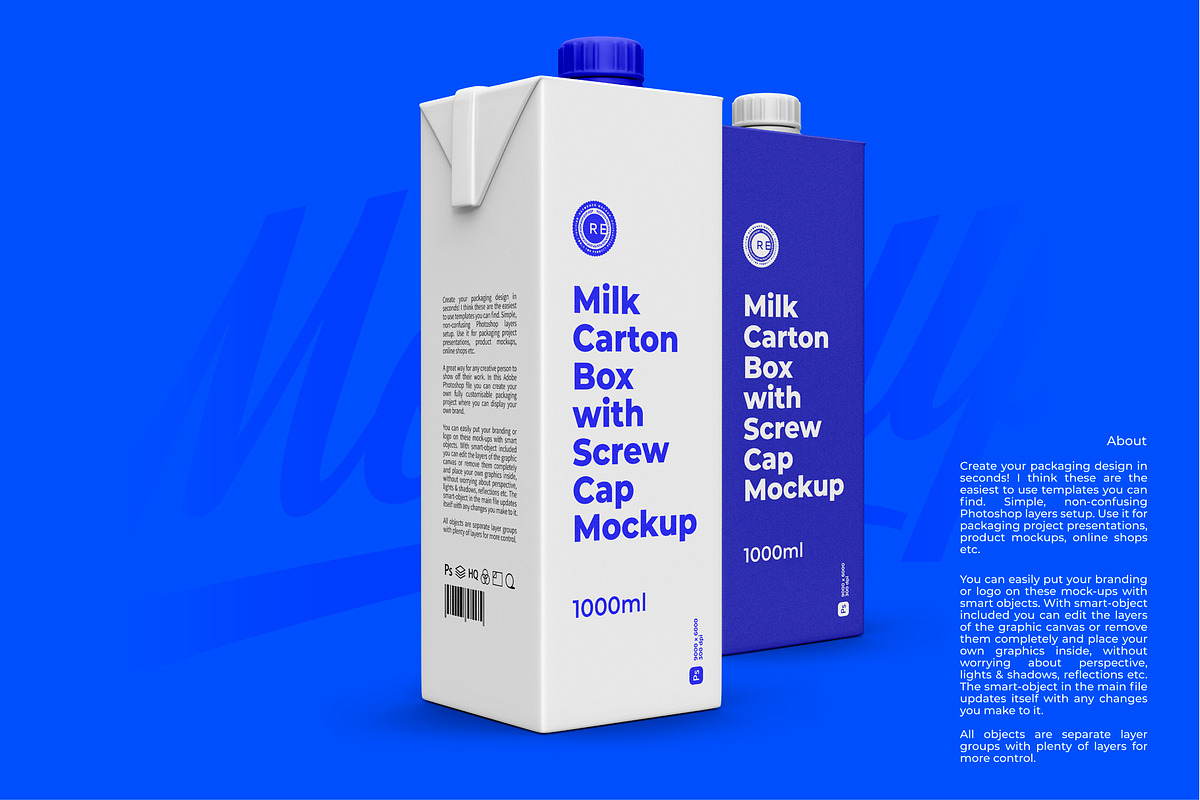 Carton Box with Screw Cap Mockup, a Packaging Mockup by Reformer Mockup