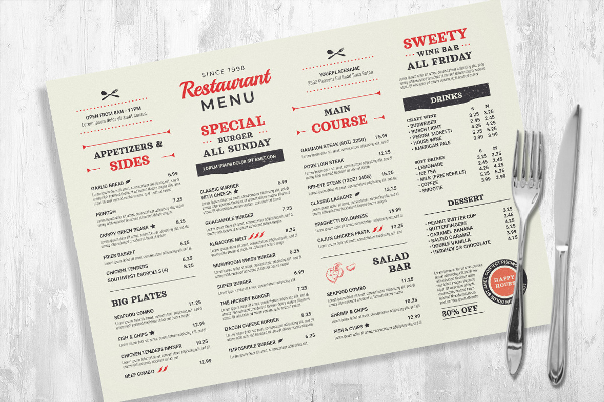 Rustic BBQ Menu Templates, a Flyer Template by BrandPacks