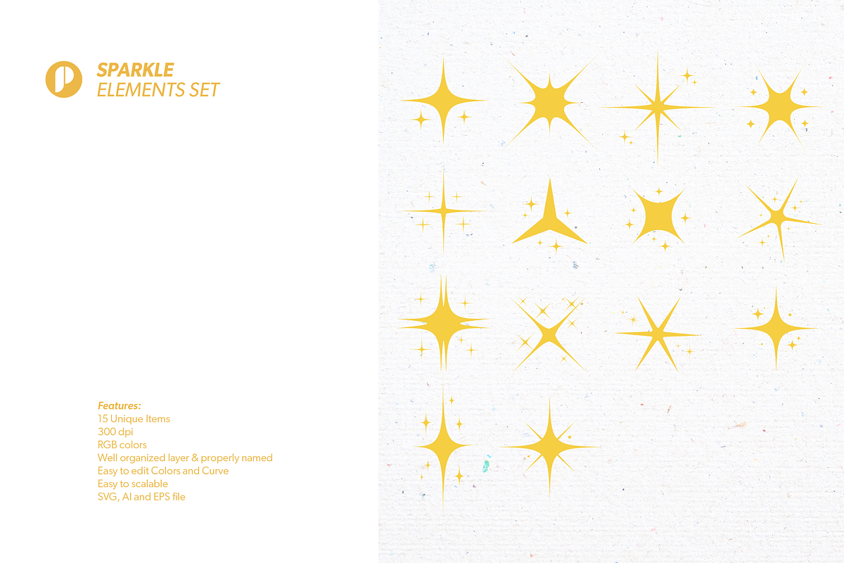 Sparkle Elements Set, an Object Illustration by peterdraw | Creative Market
