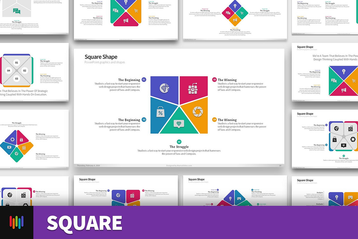 Square PowerPoint Templates | Creative Market