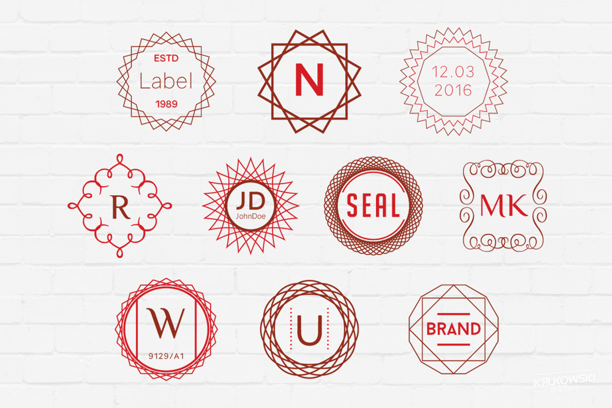 Monogram Badges Logos, a Branding & Logo Template by Krukowski Graphics