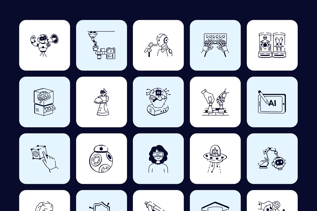 Business and Tech Doodle Icons