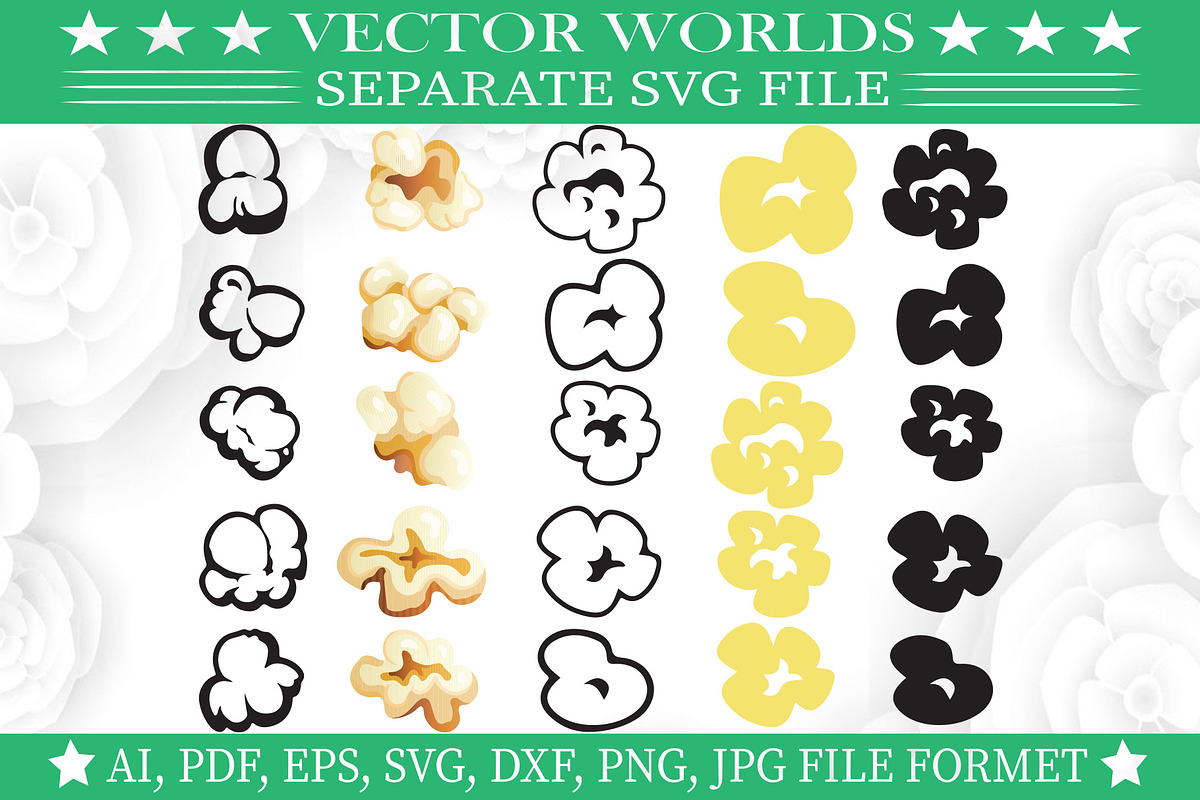 Popcorn kernel Svg, Corn, Pop Svg, an Object Graphic by VectorWorlds