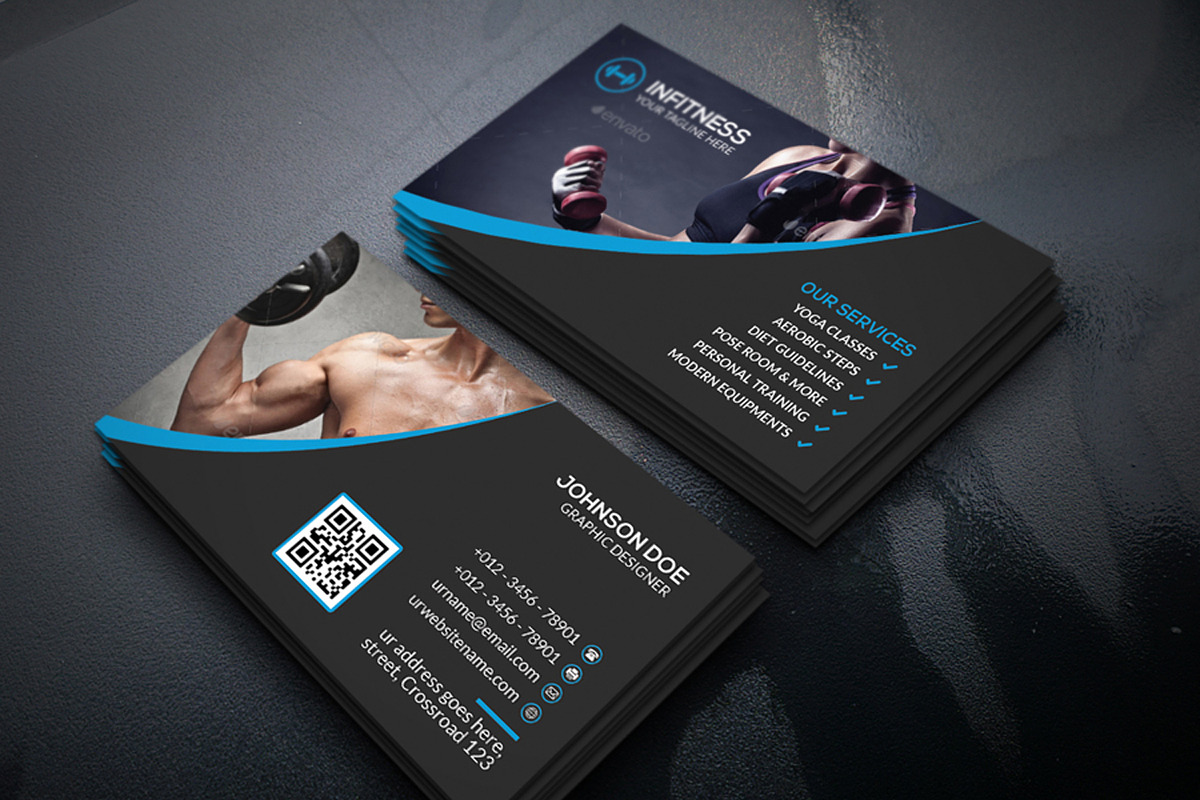 Fitness Business Card, a Business Card Template by Creative_Arts