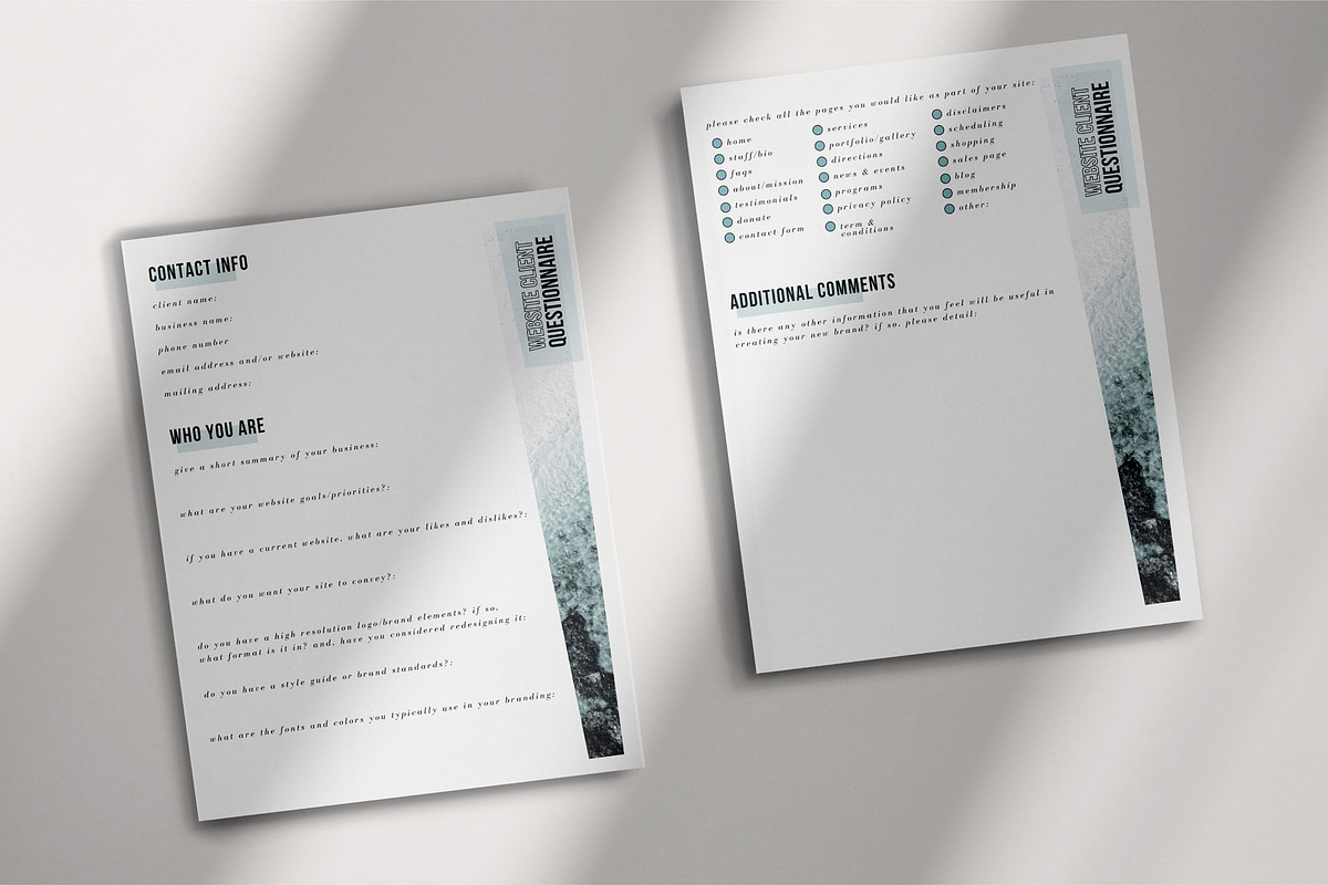 Website Client Questionnaire, a Branding & Logo Template by Ryen Creative