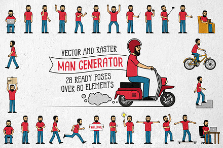 Men Character Generator, an Object Graphic by Agor2012 shop