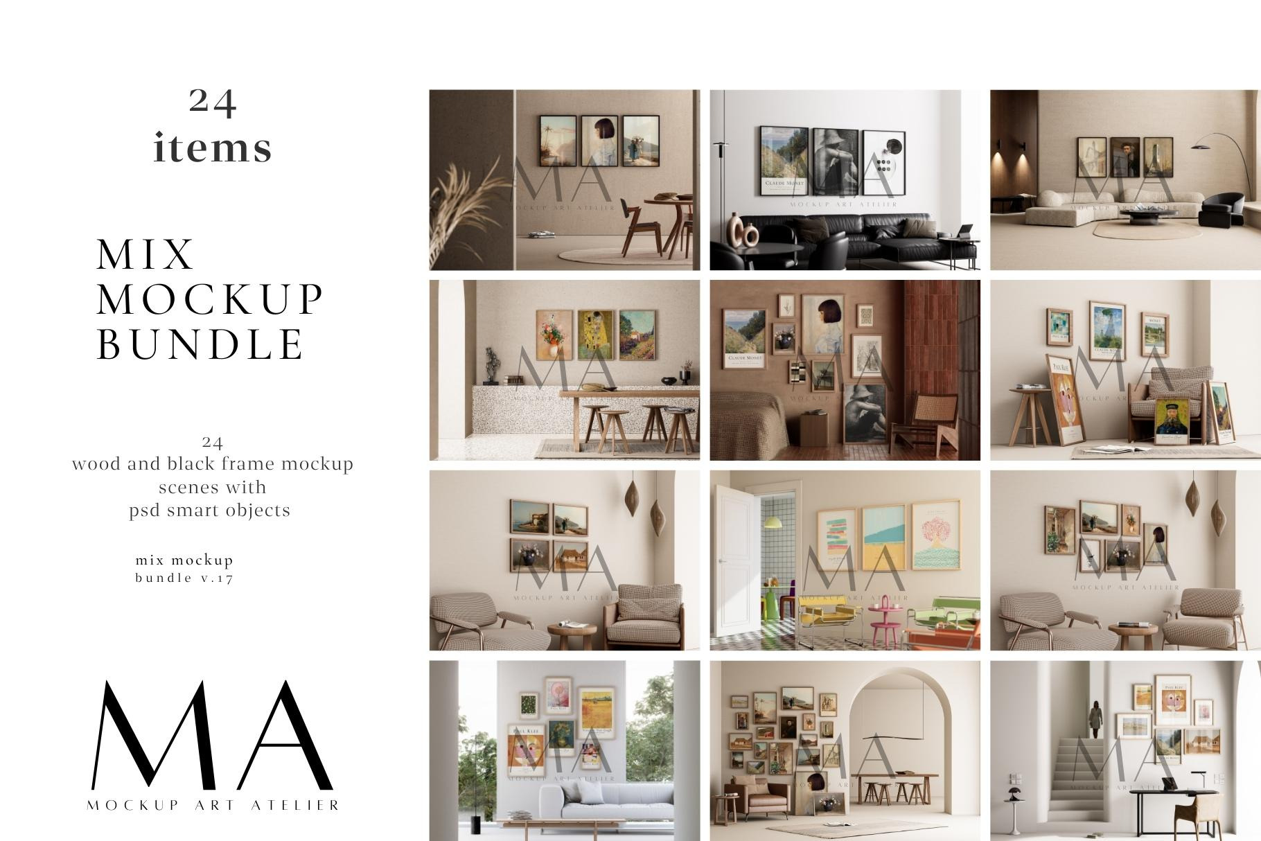 Set of 24 Mix Mockup Bundle, a Household Mockup by Mockup Art Atelier