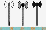 battle axe set vector svg png eps, an Object Graphic by FileVectorSVG