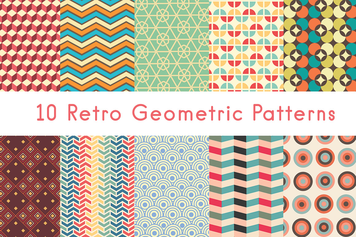 Retro Geometric Patterns, a Pattern Graphic by MikeHill