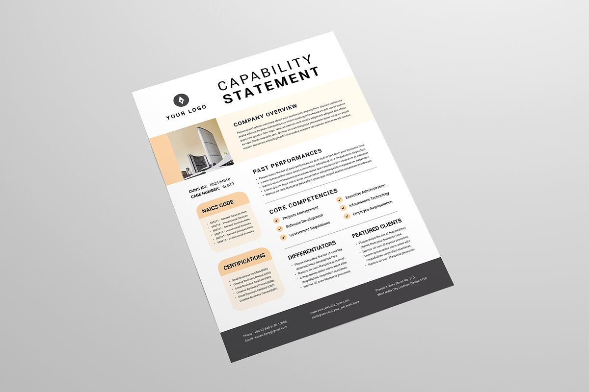 Capability Statement, a Flyer Template by Leaflove