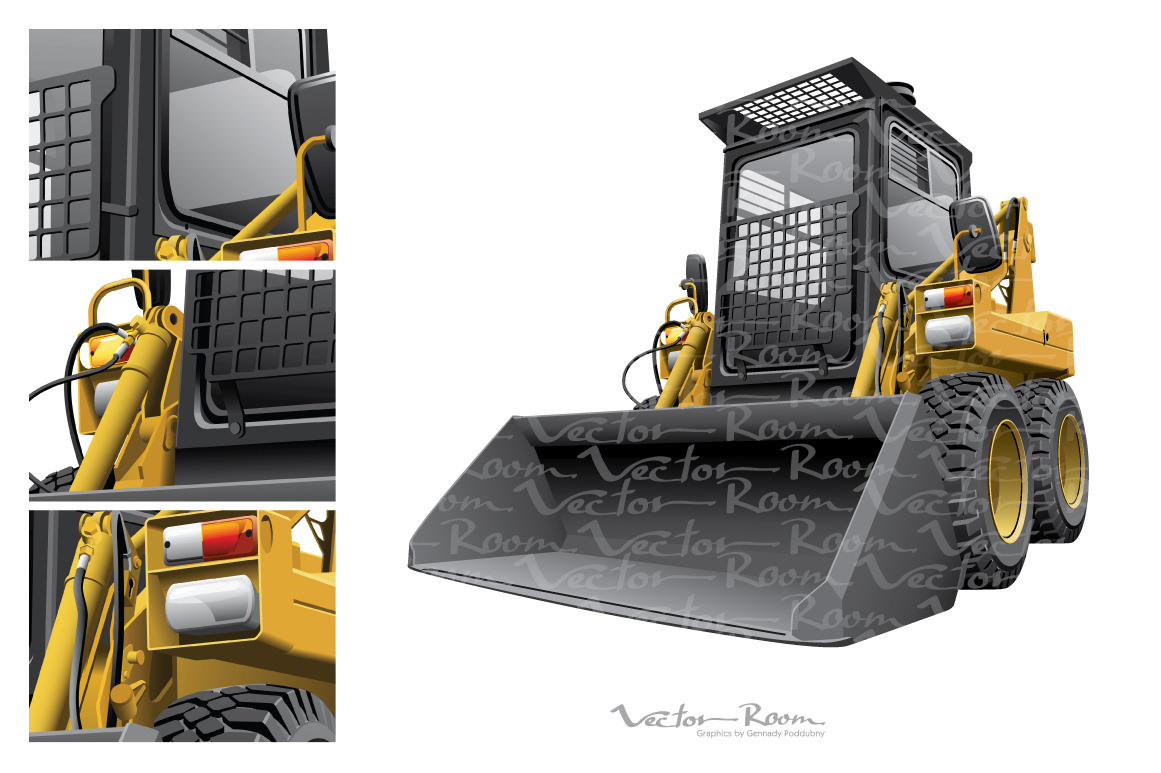 Light-brown Skid Steer Loader, an Object Graphic by Vector Room