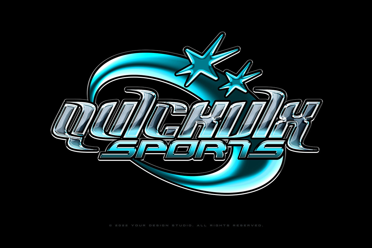 Y2K Chrome Text Effects, a Layer Style Add-On by Hyperpix Productions