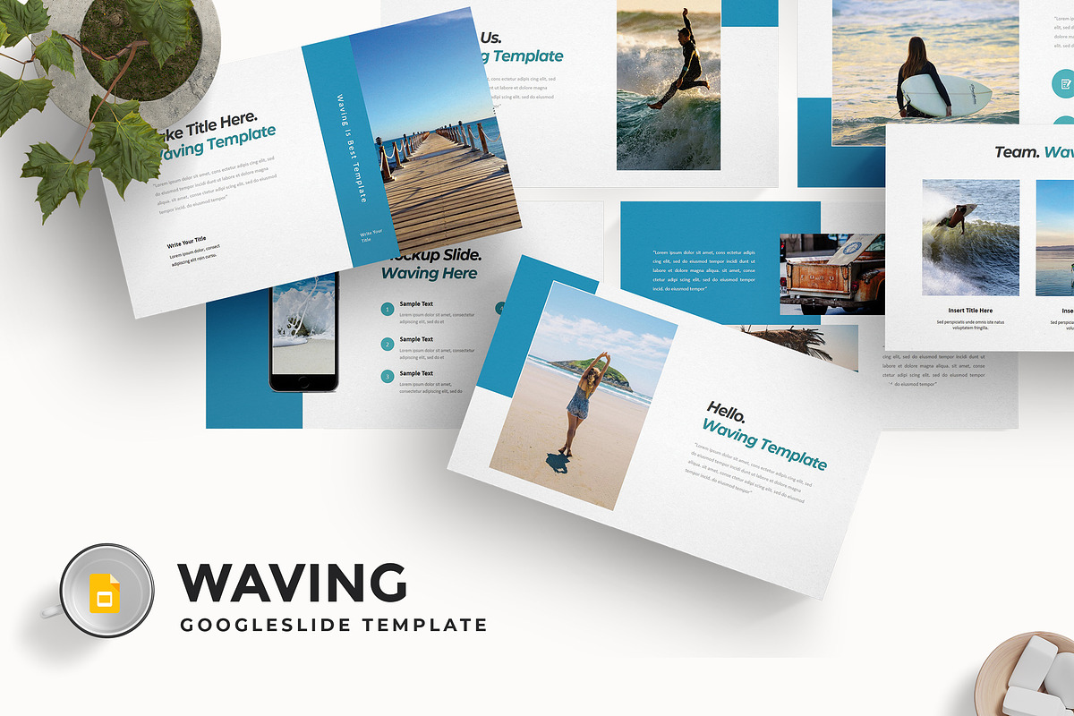 Waving - Google Slide Template, a Presentation Template by AQR Studio