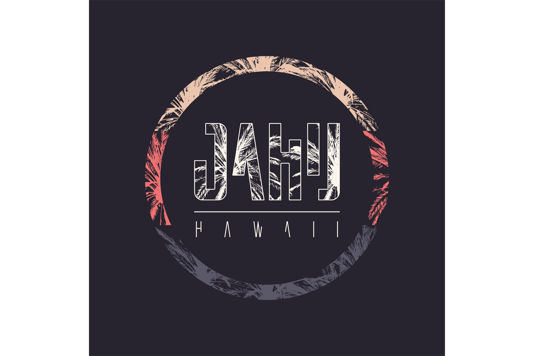 Oahu Hawaii vector graphic t-shirt, an Illustration by rikkyal