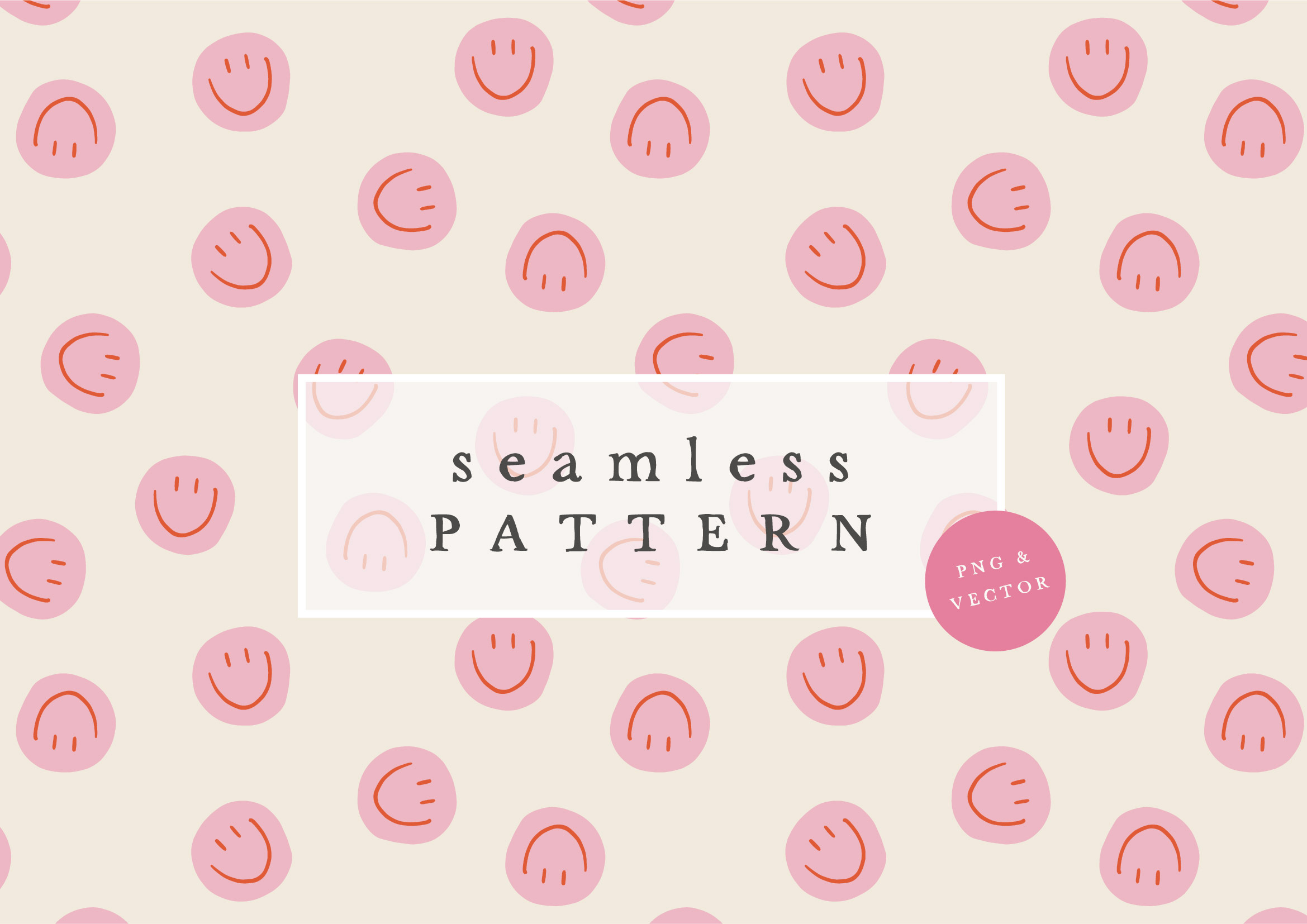 PEACH SMILE PATTERN / seamless, a Pattern Graphic by KruthDesign ...
