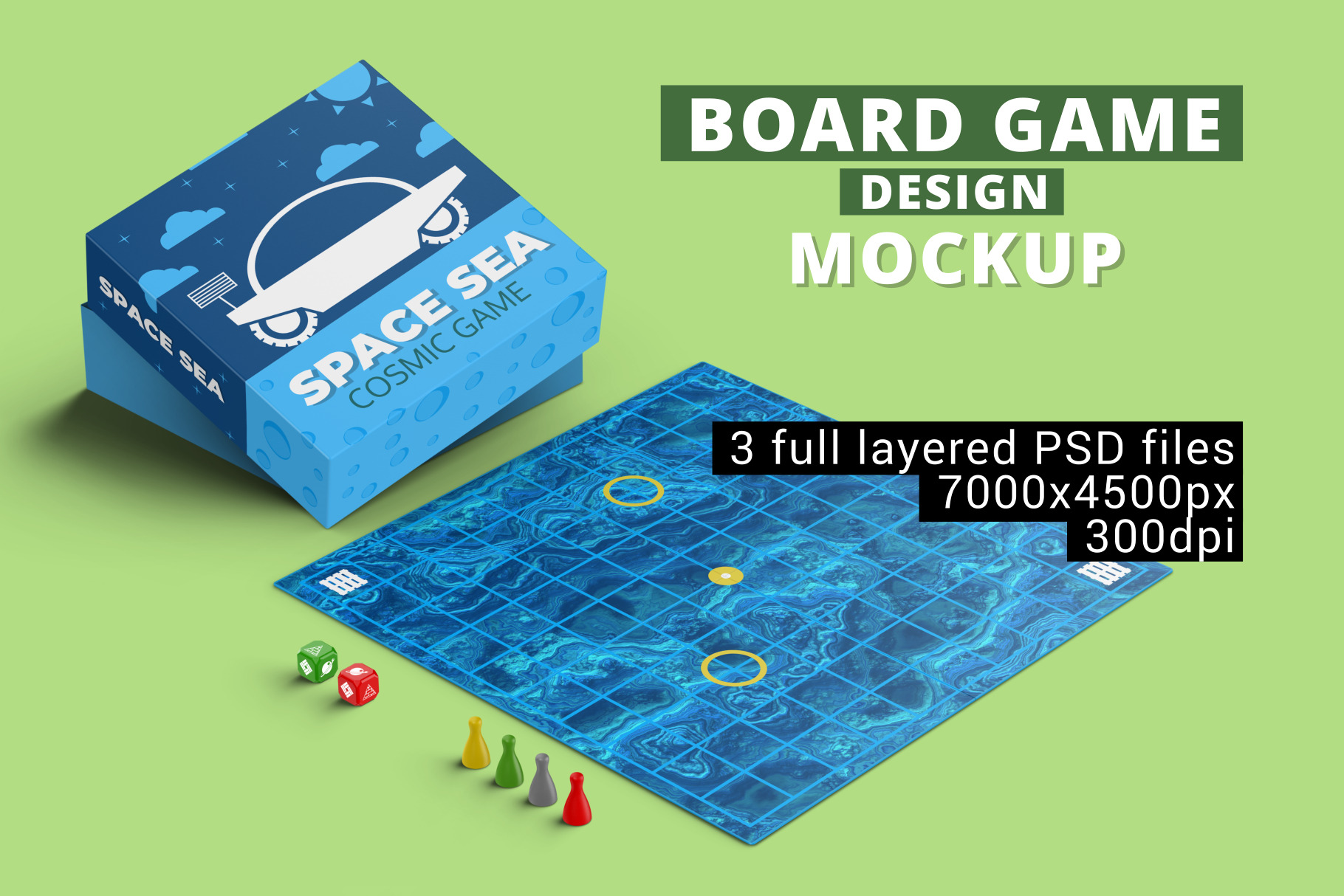 Board Game Design Mockup, a Product Mockup by Digitalphaser