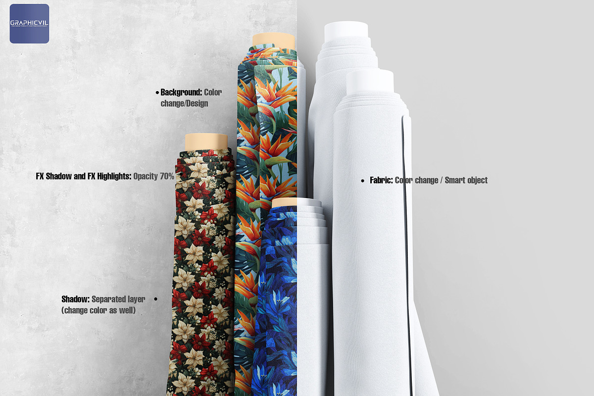 Fabric Rolls Mockup Fabric mockup | Creative Market
