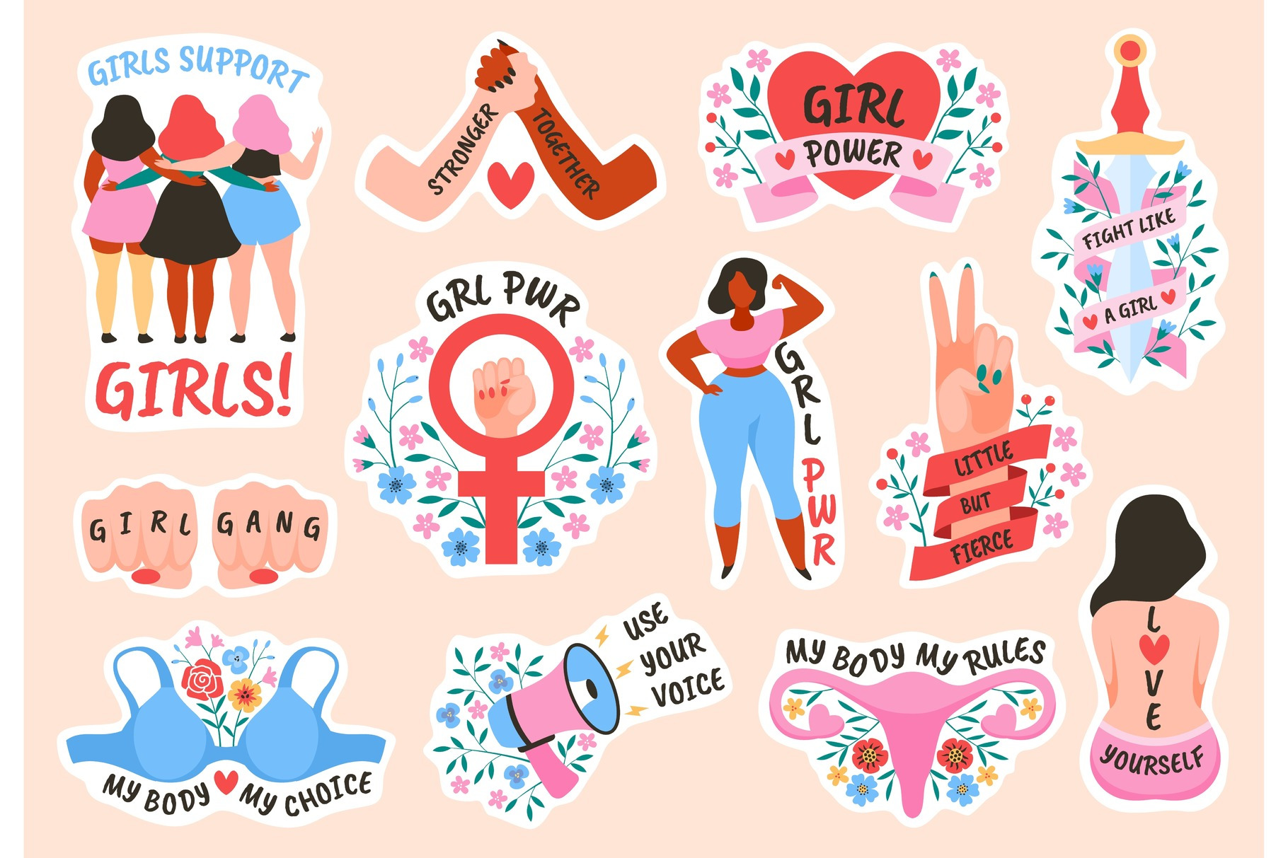Feminism. Female power and, an Illustration by YummyBuum