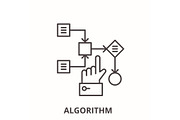 Algorithm line icon concept | Object Illustrations ~ Creative Market