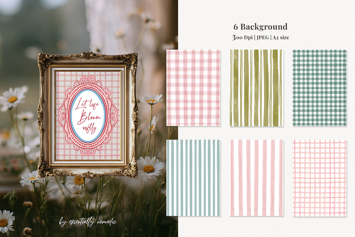 Cottagecore folk art Frames clipart