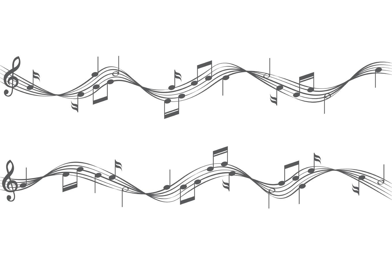 Music notes on staves | Illustrations ~ Creative Market