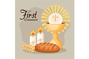 first communion lettering, an Illustration by studiogstock