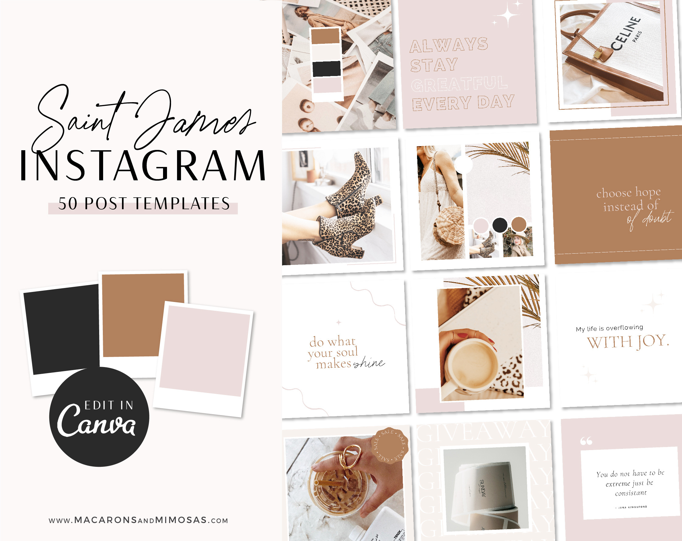 Instagram Post Aesthetic ST JAMES, a Social Media Template by Macarons ...