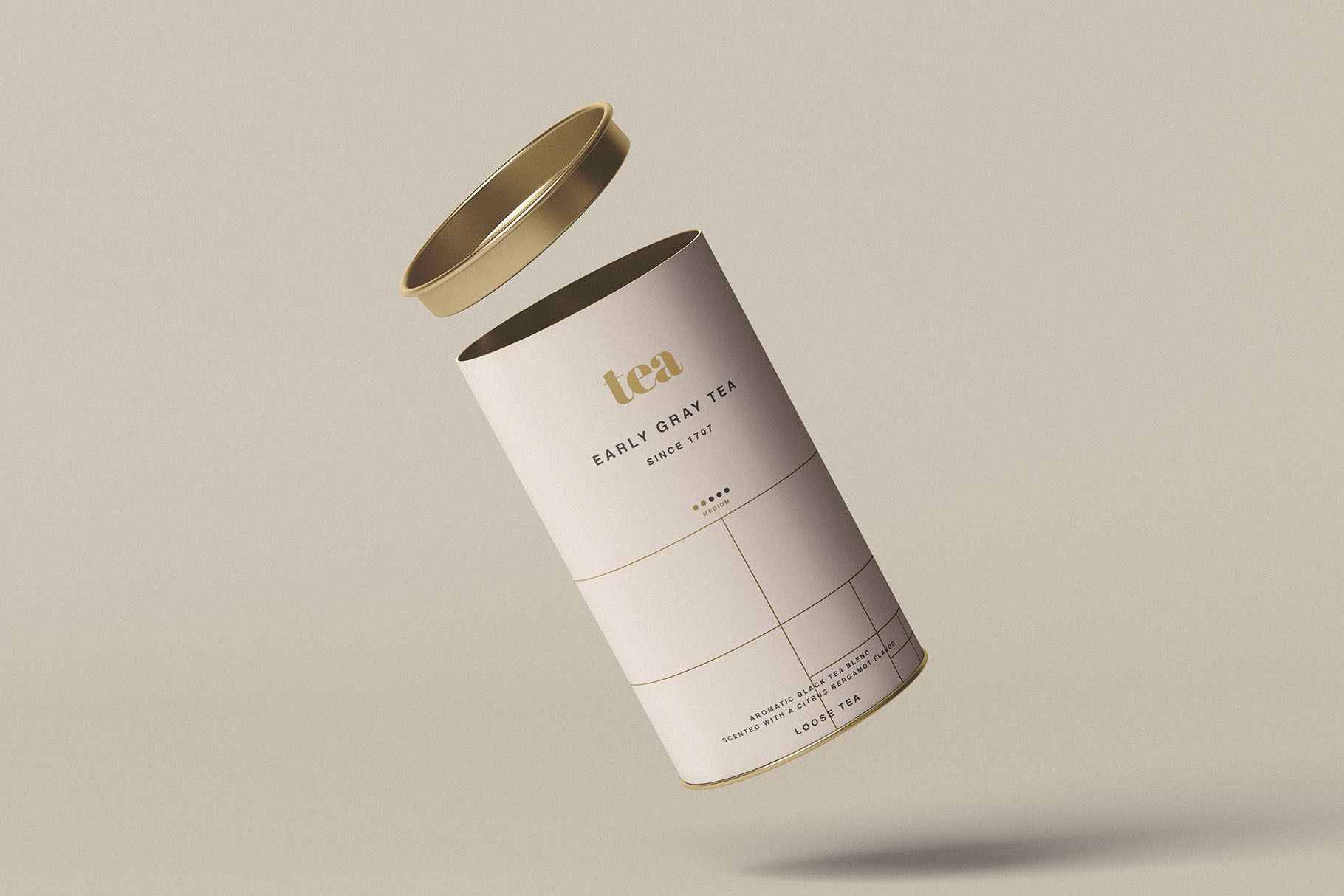 Cylinder Tea Tin Mockup, a Packaging Mockup by Graphic Pear