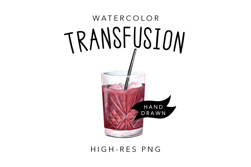Watercolor Transfusion Cocktail, a Food Illustration by MumAndMe