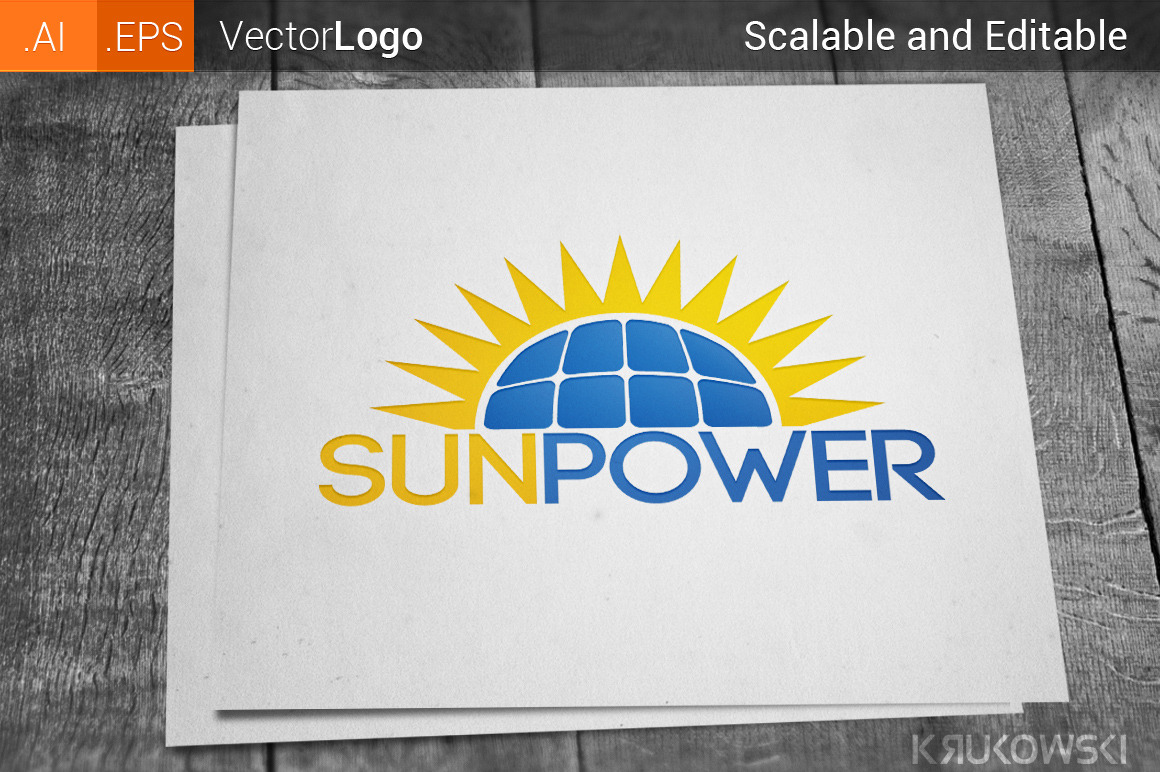 Solar Power Logo, a Branding & Logo Template by Krukowski Graphics ...