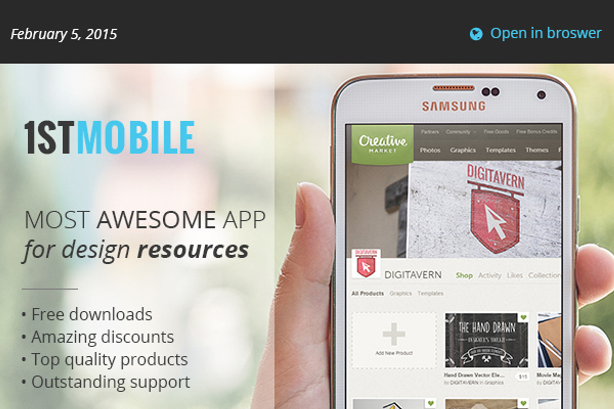 Flat and Colorful App Email Template, an Email Template by VectorBurn
