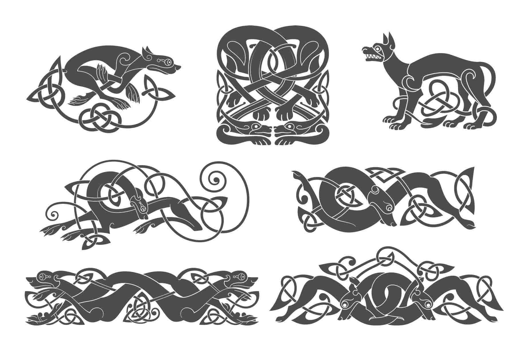 Set of celtic symbols of dogs, an Animal Illustration by Revelstockart ...