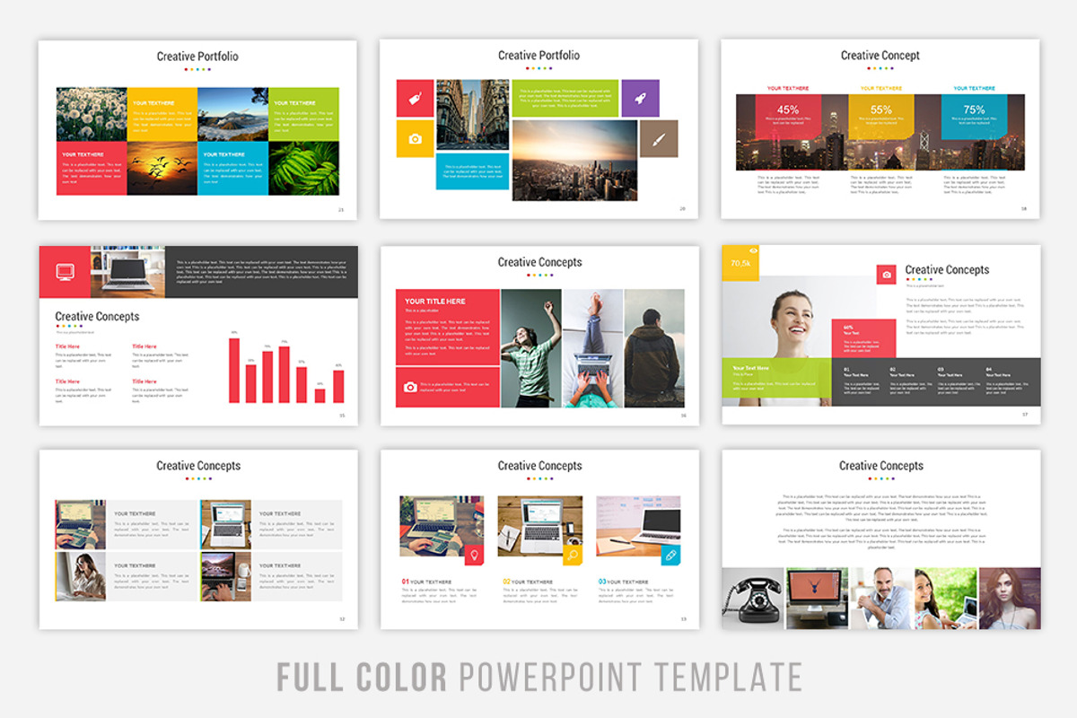 Full Color Powerpoint Template A Presentation Template By Rrgraph