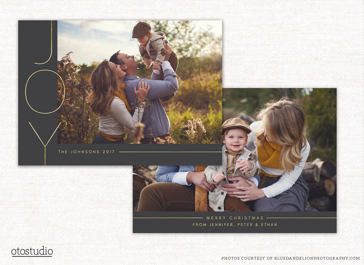 Christmas Card Template Joy CC134 | Card Templates ~ Creative Market