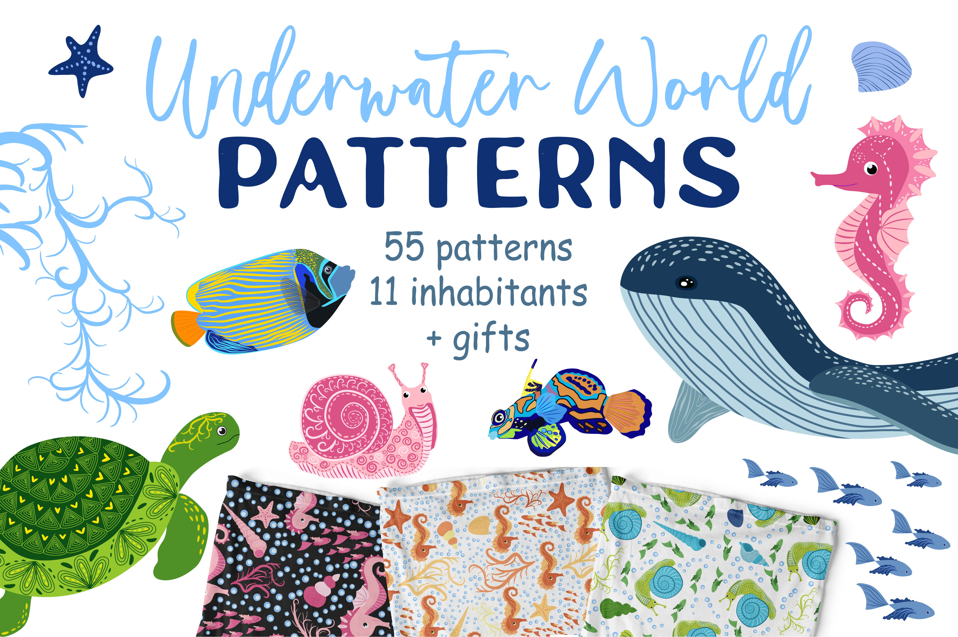 Underwater World seamless Pattern