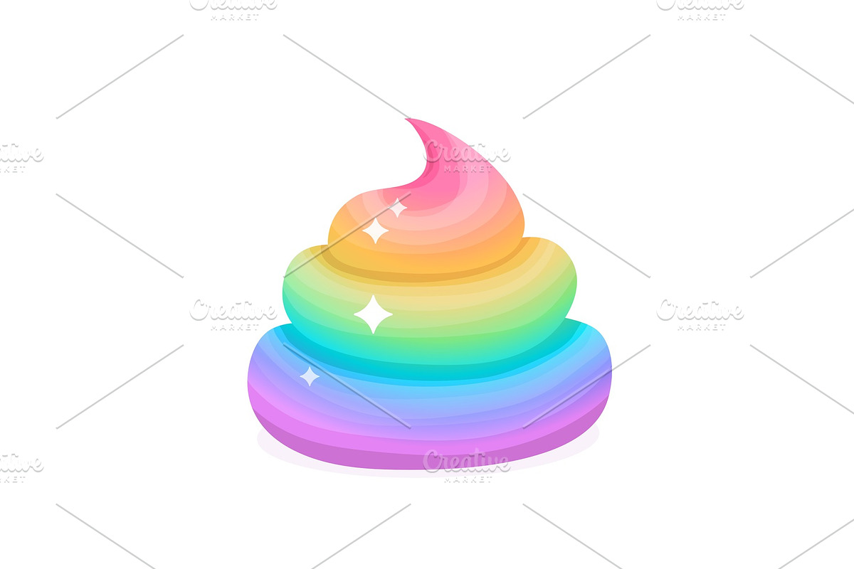 Unicorn rainbow poop vector, an Object Graphic by Zaie