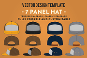 Hat Template - 7 Panel Hat, a Hat Mockup by Template Haven