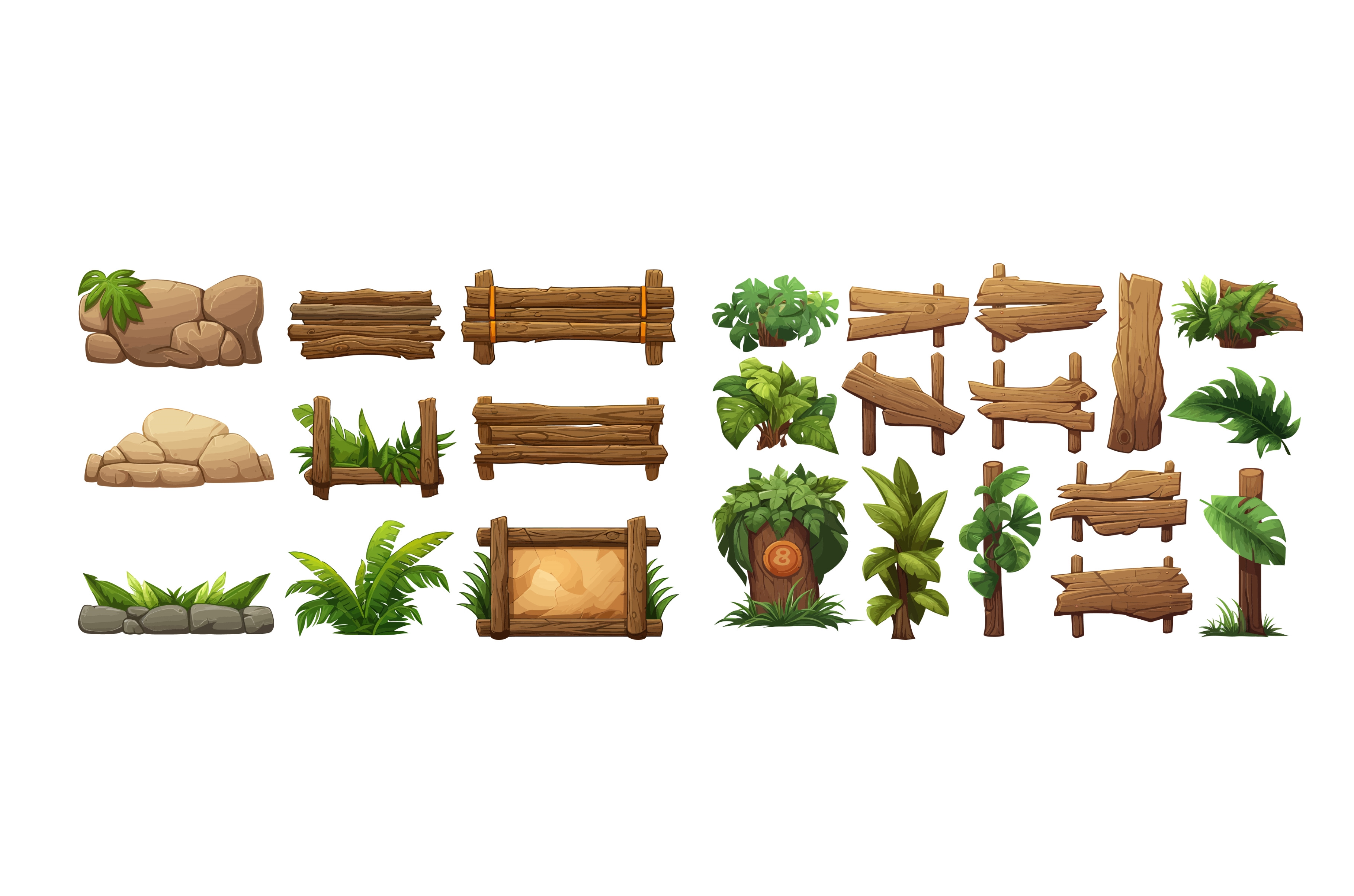 Collection of Detailed Wooden Signs, an Object Illustration by ZinetroN