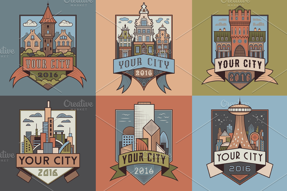City Badges vol.1, a Branding & Logo Template by daseugen