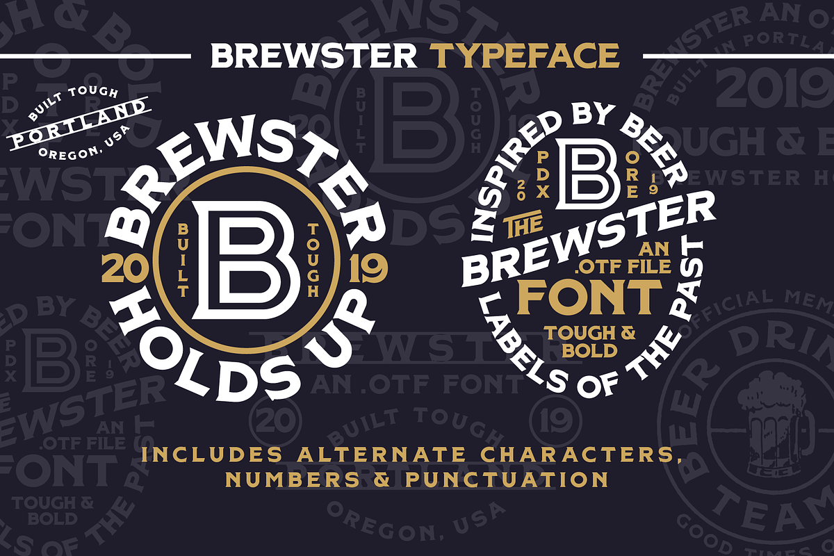 Brewster - Spurred Display Font, a Serif Font by Mahaffey Design Co.