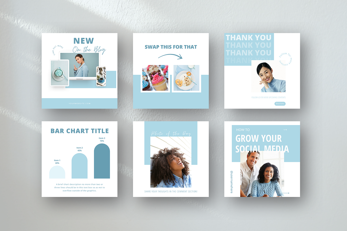 Instagram Posts Content Creator Blue