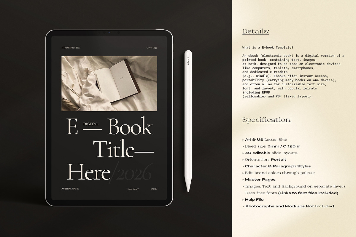 Digital E-Book Design Template, a Magazine Template by ArtisanaAura