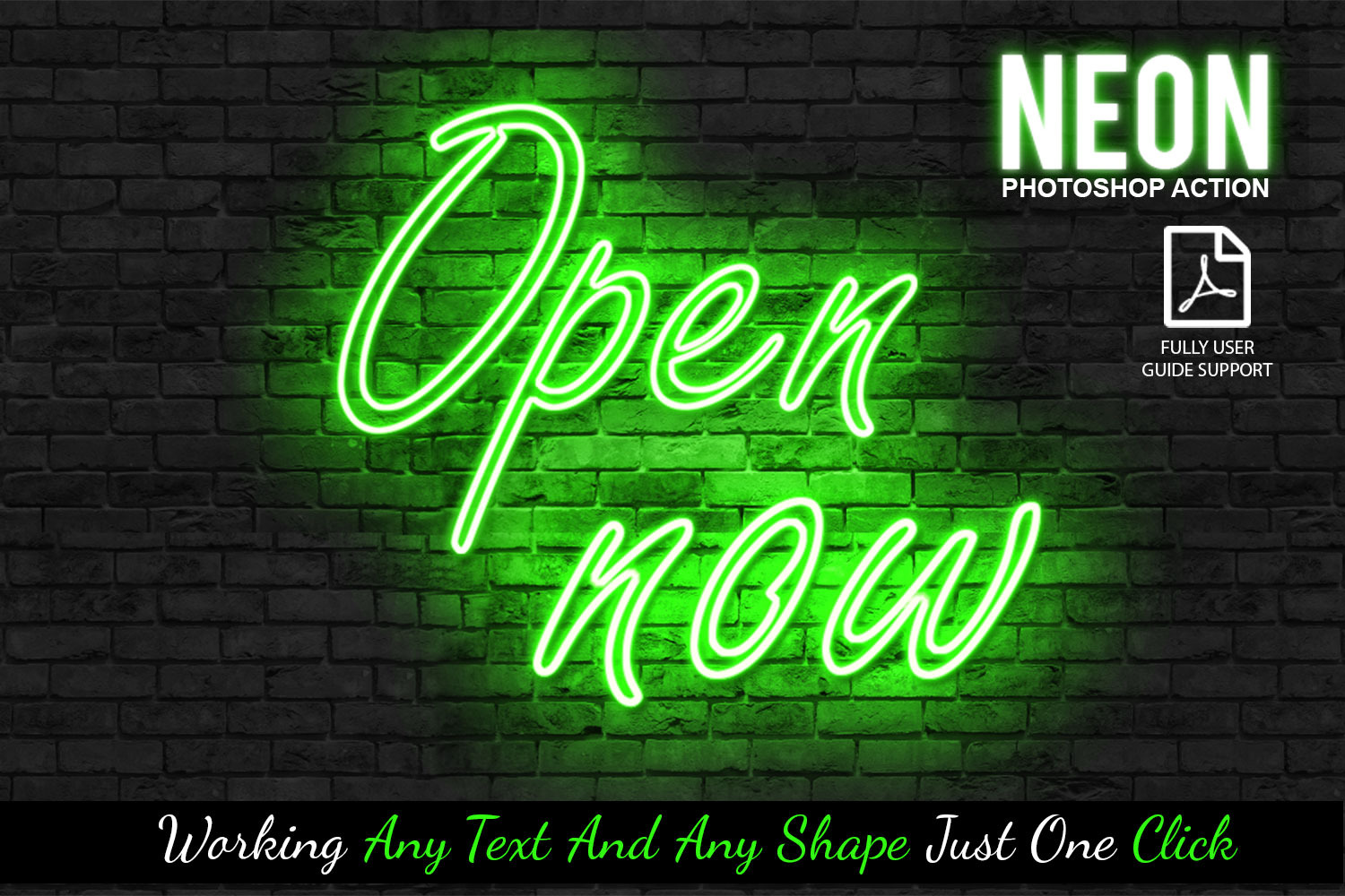 Neon Photoshop Action, an Action Add-On by DESIGNAVO