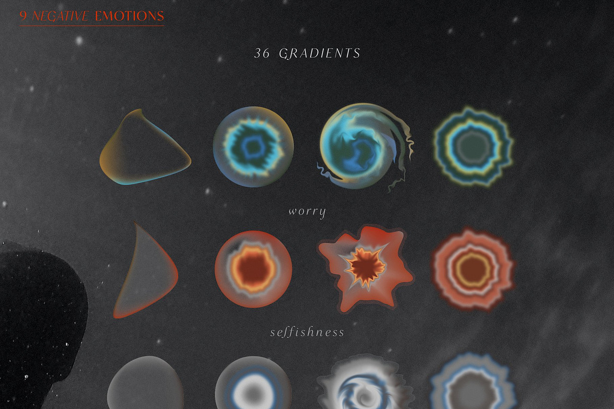 Emotions. Grainy Gradients