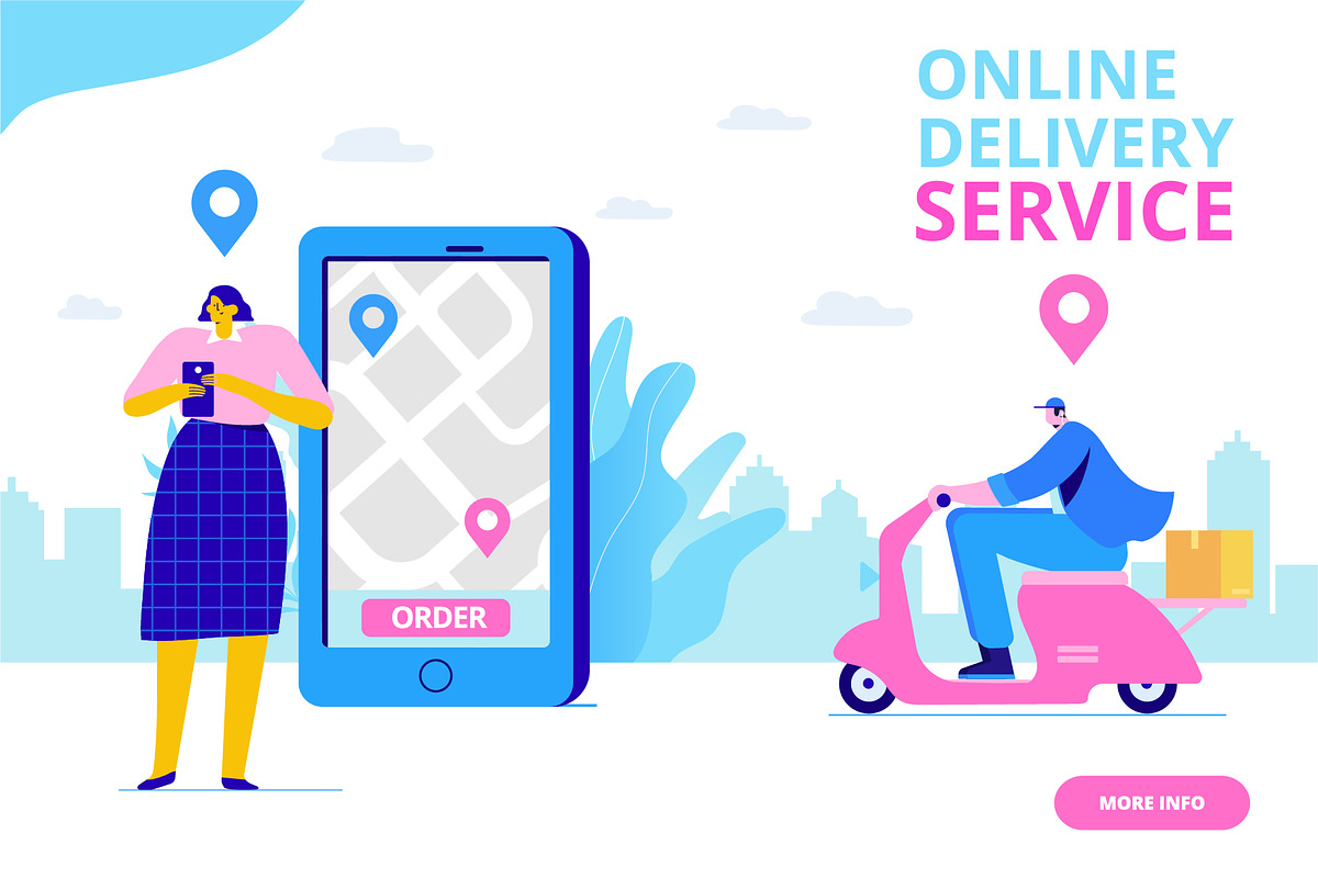 Online delivery illustrations part2, a Technology Illustration by ...