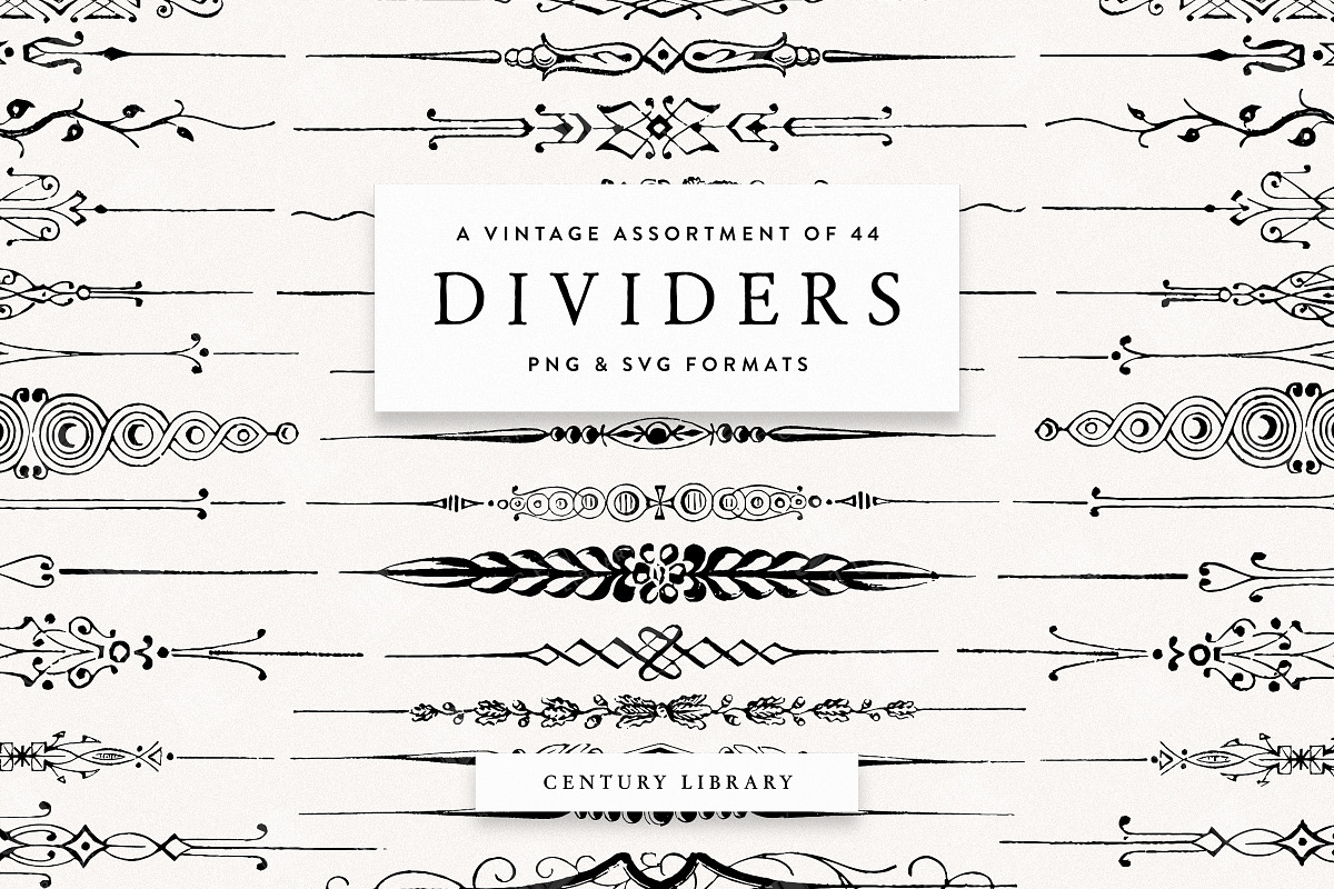 Decorative Vintage Text Dividers, an Object Graphic by Century Library