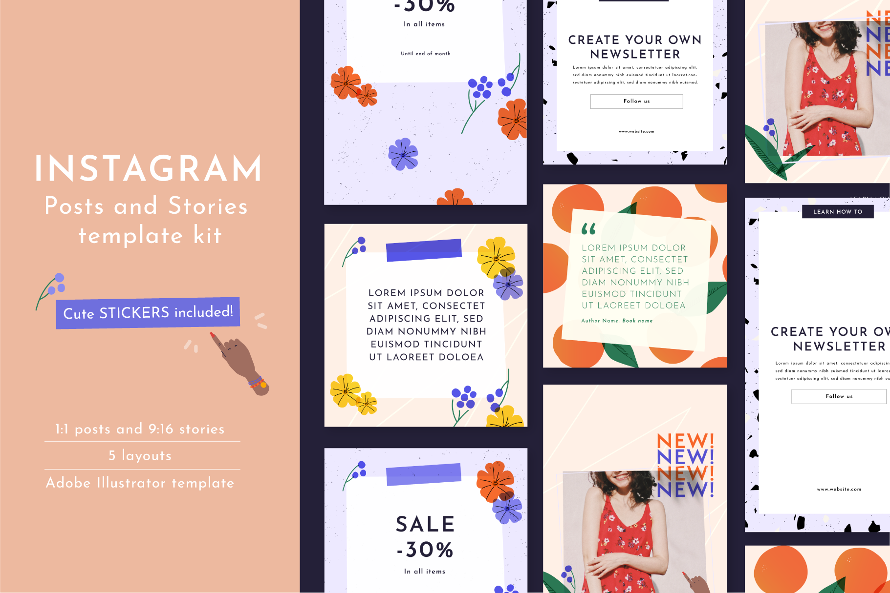 Instagram E-Commerce Templates, a Social Media Template by Marinastu