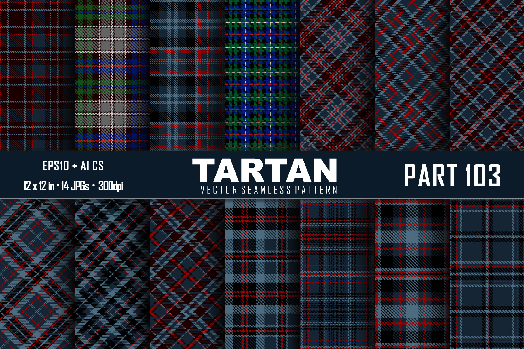 Seamless Tartan Pattern. Part–103, a Pattern Graphic by Vectorchoice