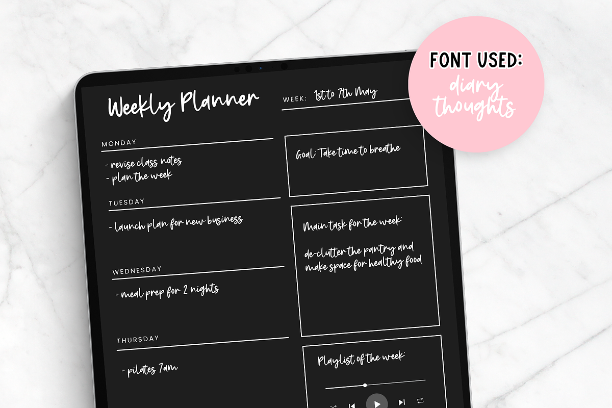 Digital Planner Font Bundle