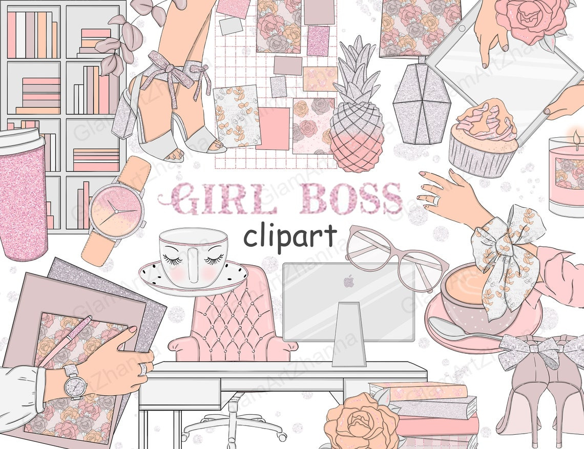 Girl Boss Clipart, a Work Illustration by GlamArtZhanna